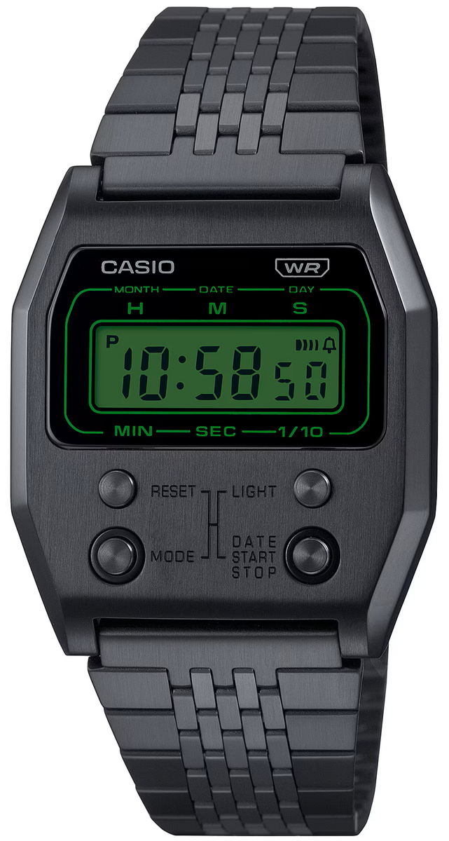 Casio Vintage A1100 Series 52QS-14B Homage Electronic Black A1100B-1 ...