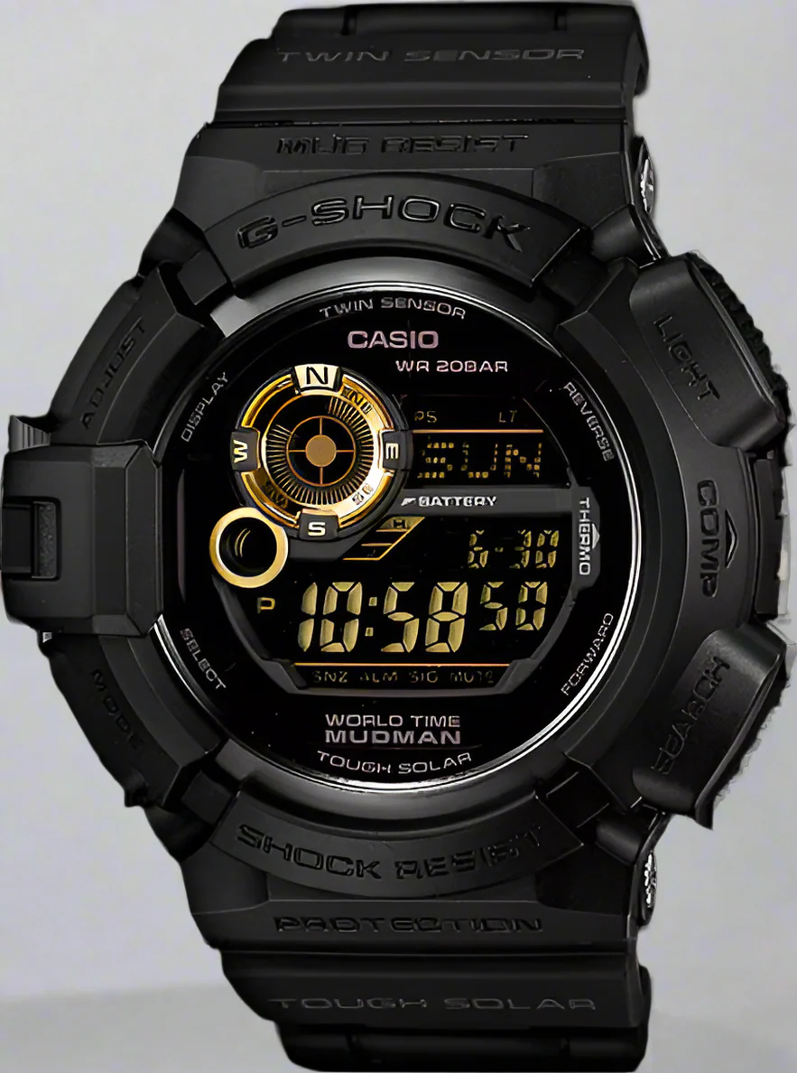 Casio G-Shock Master of G Mudman Tough Solar Black Gold G9300GB-1 ...